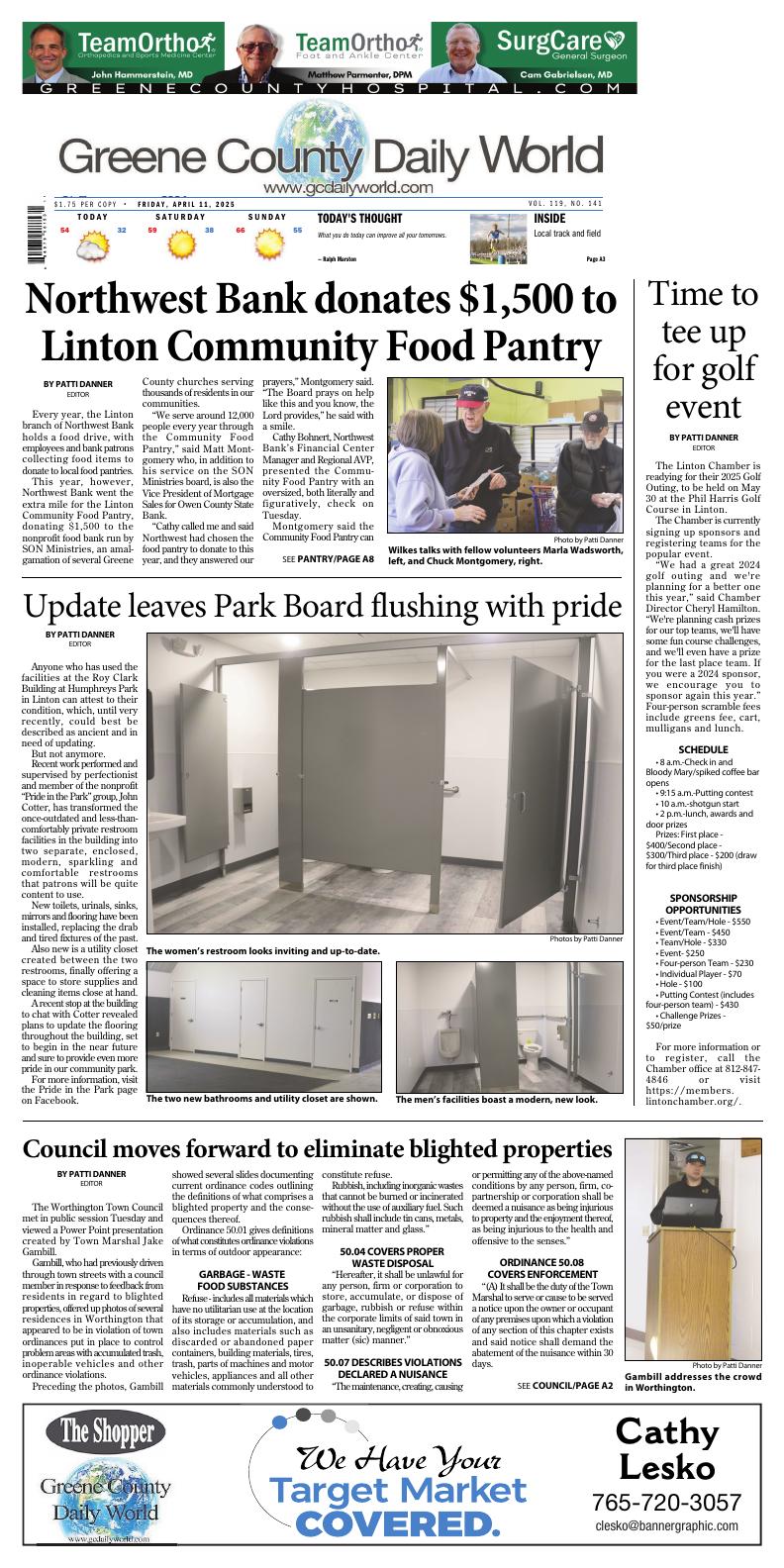 Page A01 | Greene County Daily World | suncommercial.com