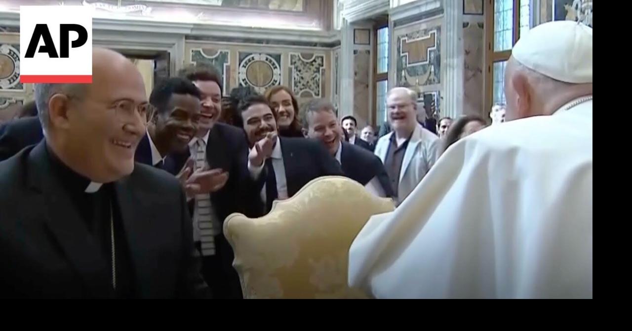 Pope meets comedians Jimmy Fallon, Chris Rock, Stephen Colbert and Conan O’Brien ...