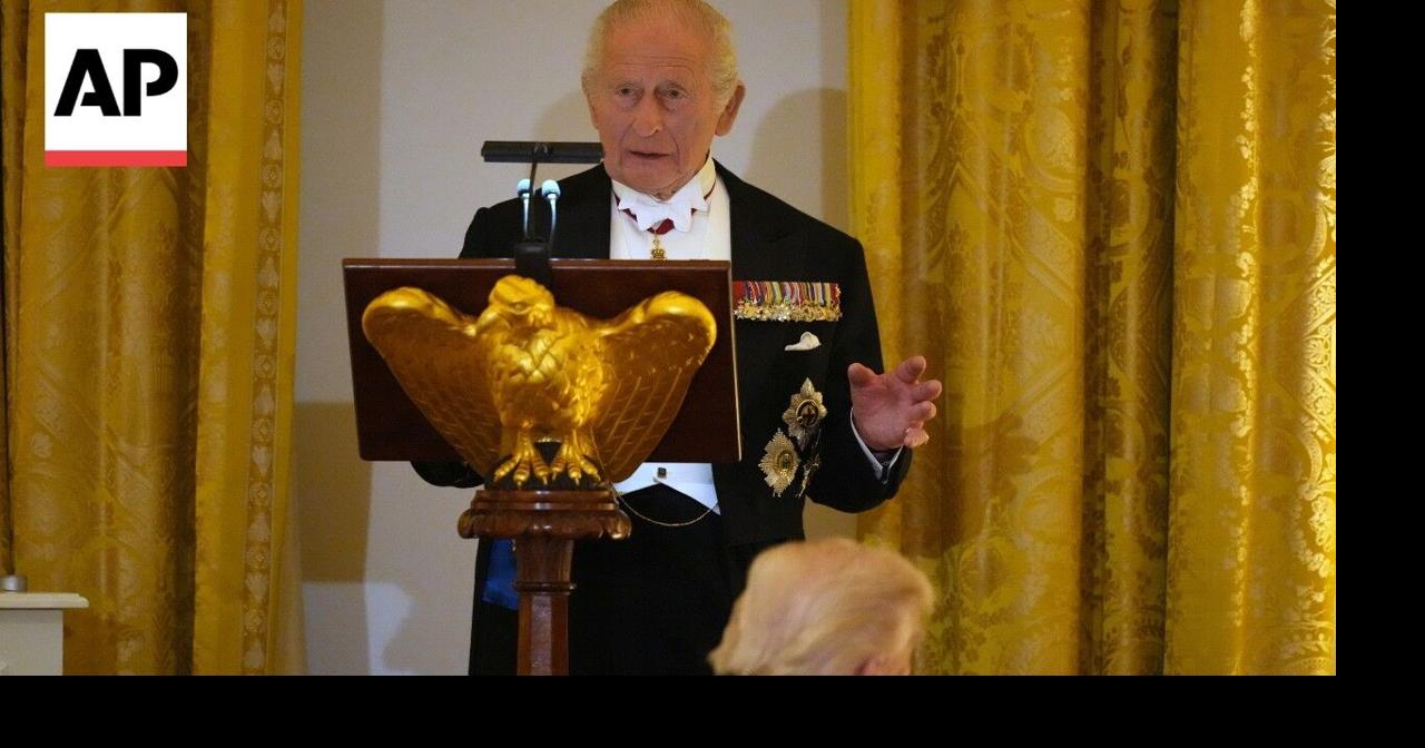 King Charles presents Trump WWII submarine 'HMS Trump' bell at state ...
