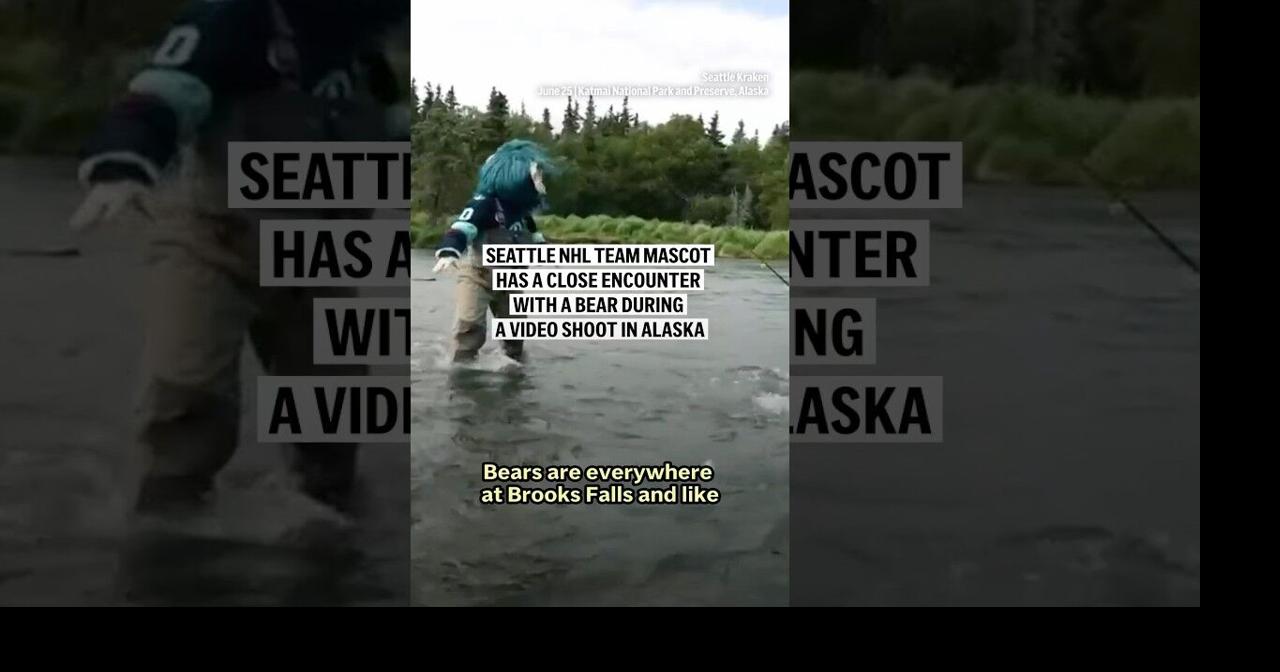 Seattle NHL team's mascot has a close encounter with a bear during a ...