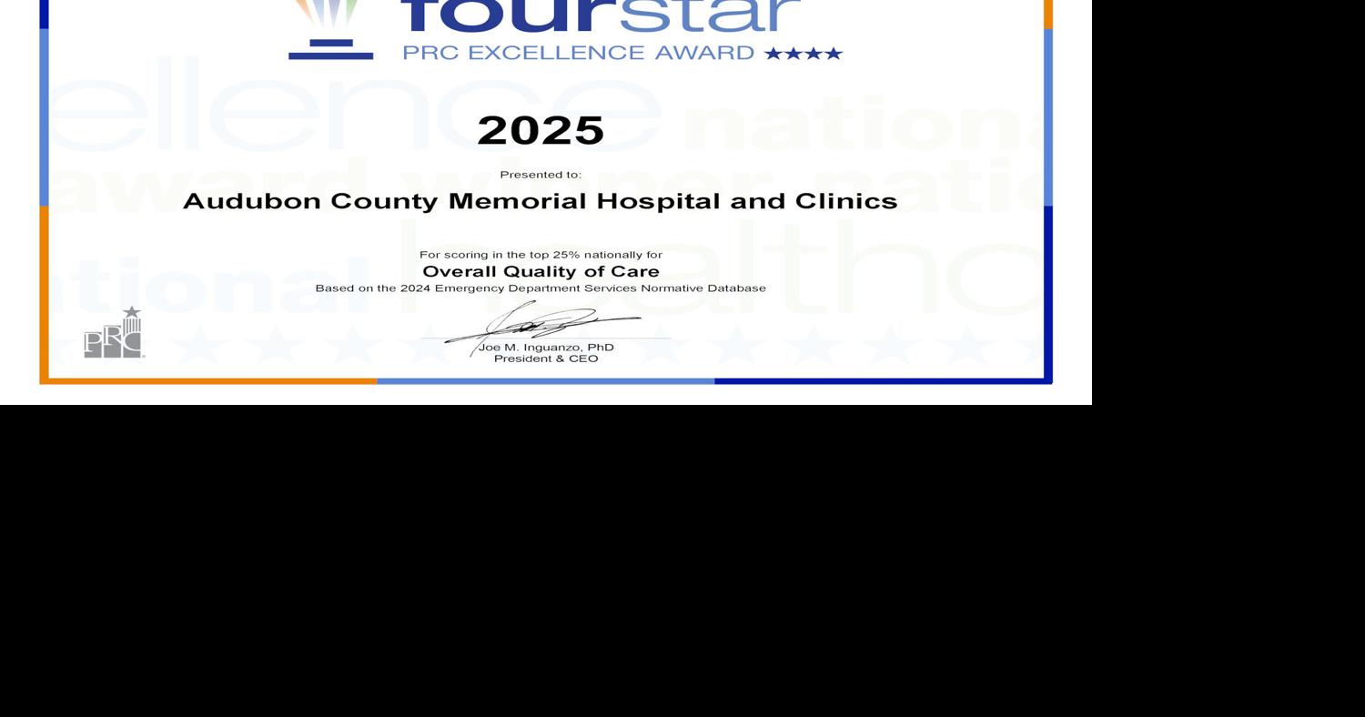 AUDUBON COUNTY MEMORIAL HOSPITAL RECEIVES EXCELLENCE IN HEALTHCARE ...
