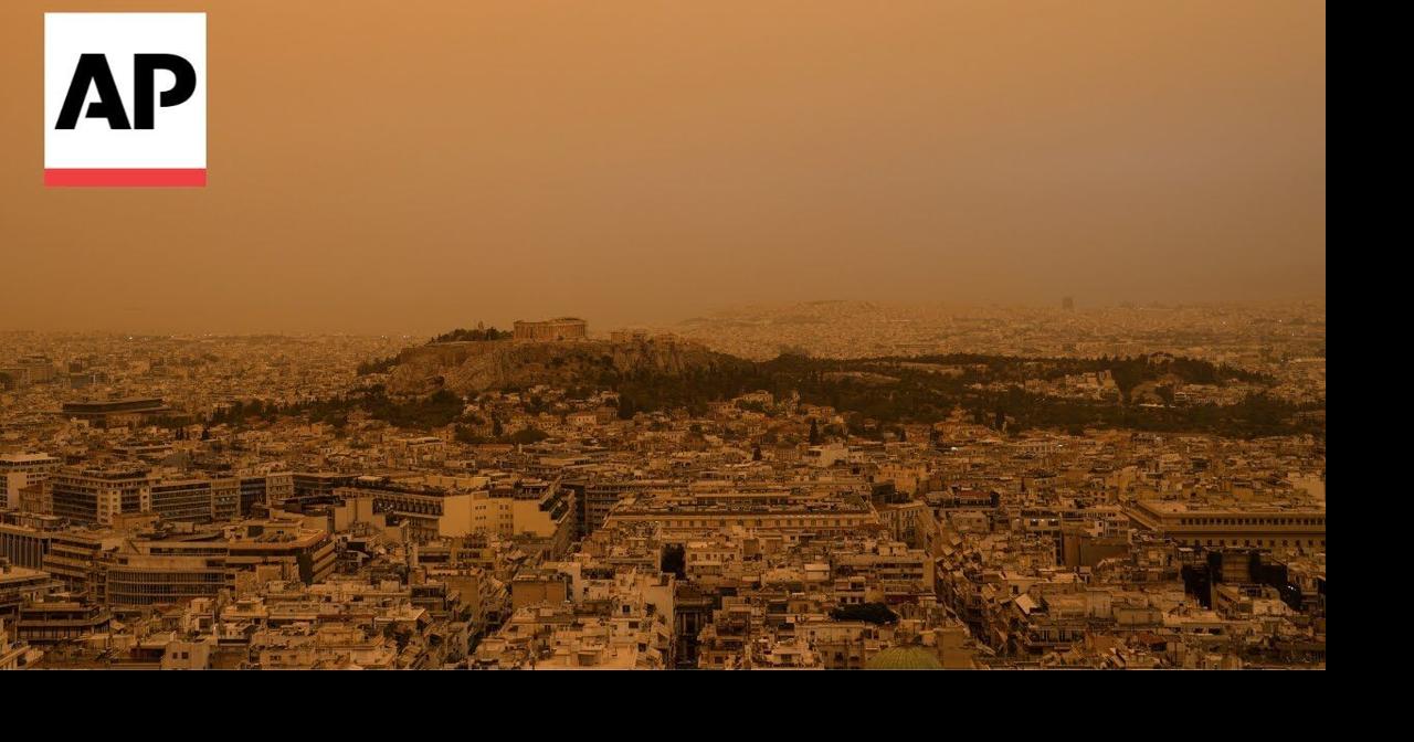 Athens, Greece, skies turn orange with dust clouds from North Africa ...