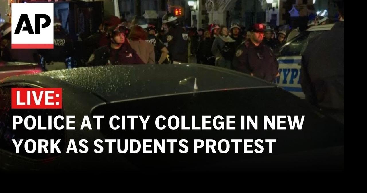 LIVE: New York police at City College as students protest war in Gaza ...