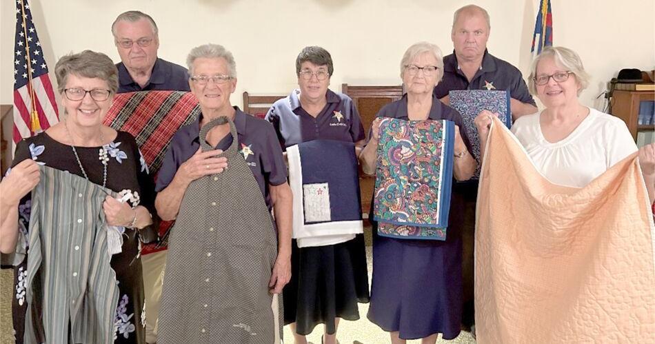 Members of Exodus Chapter, OES, Exira Displaying Lap Robes and Clothes ...