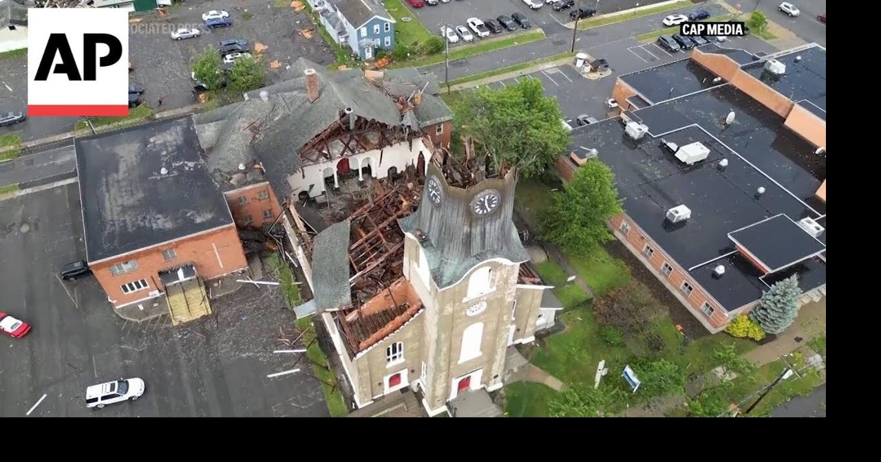 Aerial video shows tornado damage in Rome, New York ...