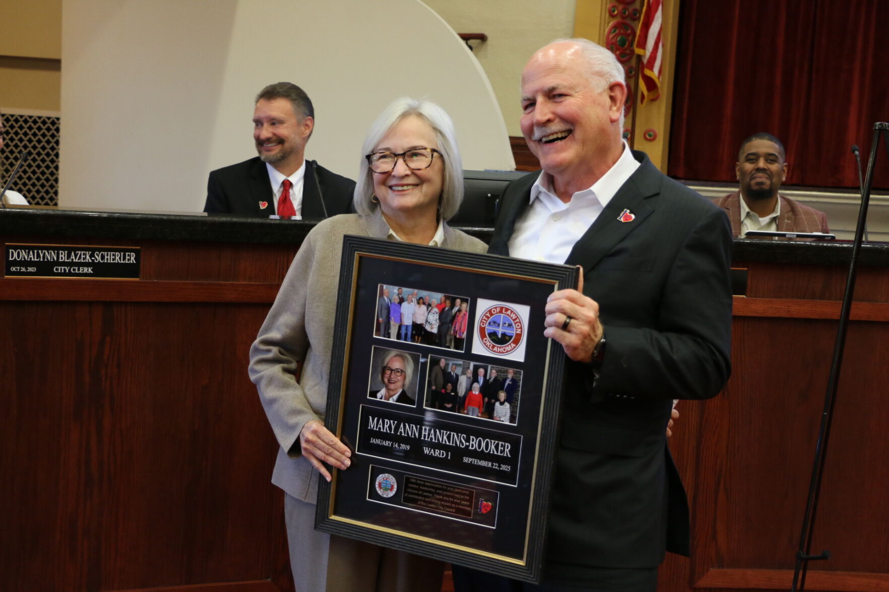 Plaque of appreciation presented to Mary Ann Hankins-Booker | News | swoknews.com
