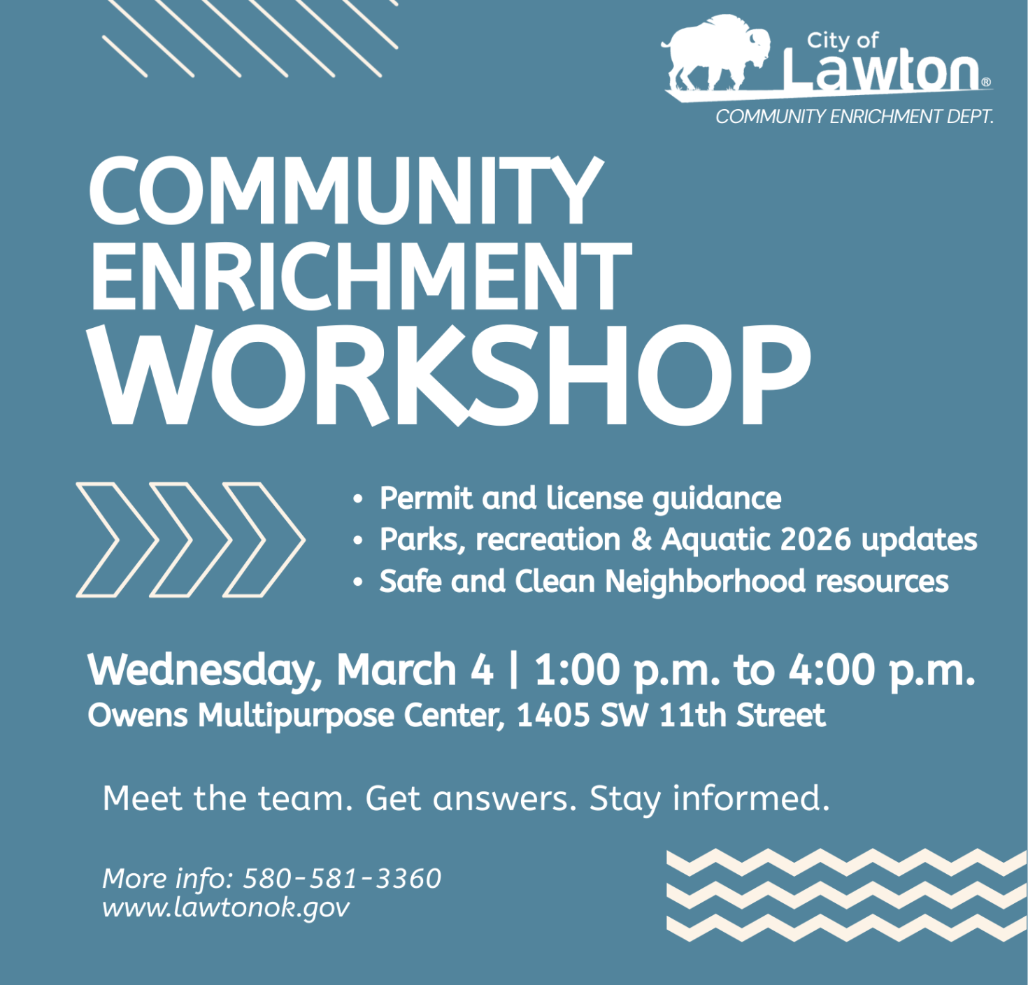 Community Enrichment Workshop March 4 | Community News | swoknews.com