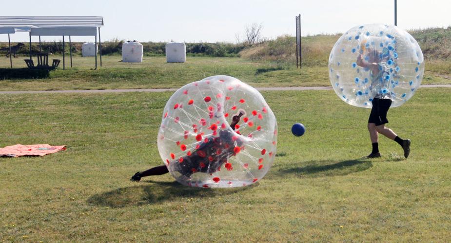 BOSS members try Zorb ball soccer | News | swoknews.com