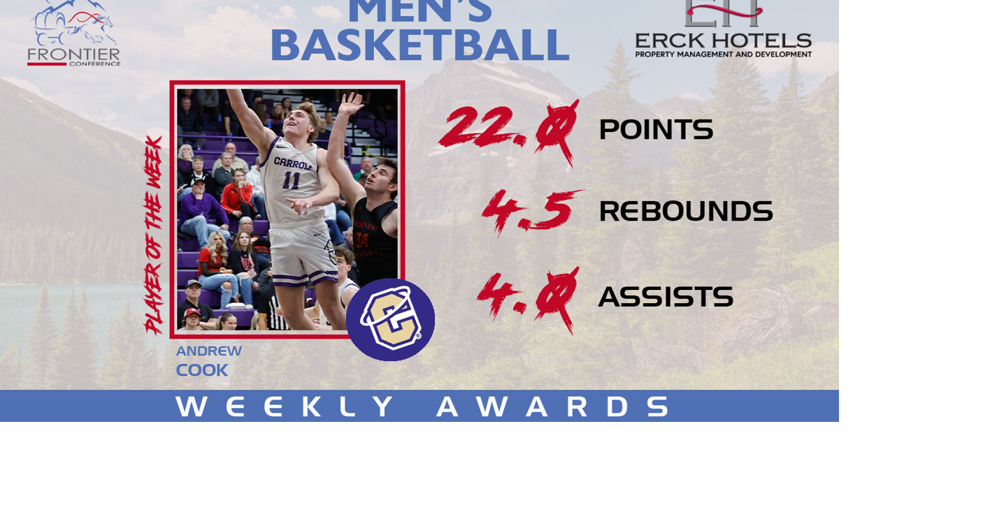 Carroll's Andrew Cook earns final Frontier Player of the Week honor ...