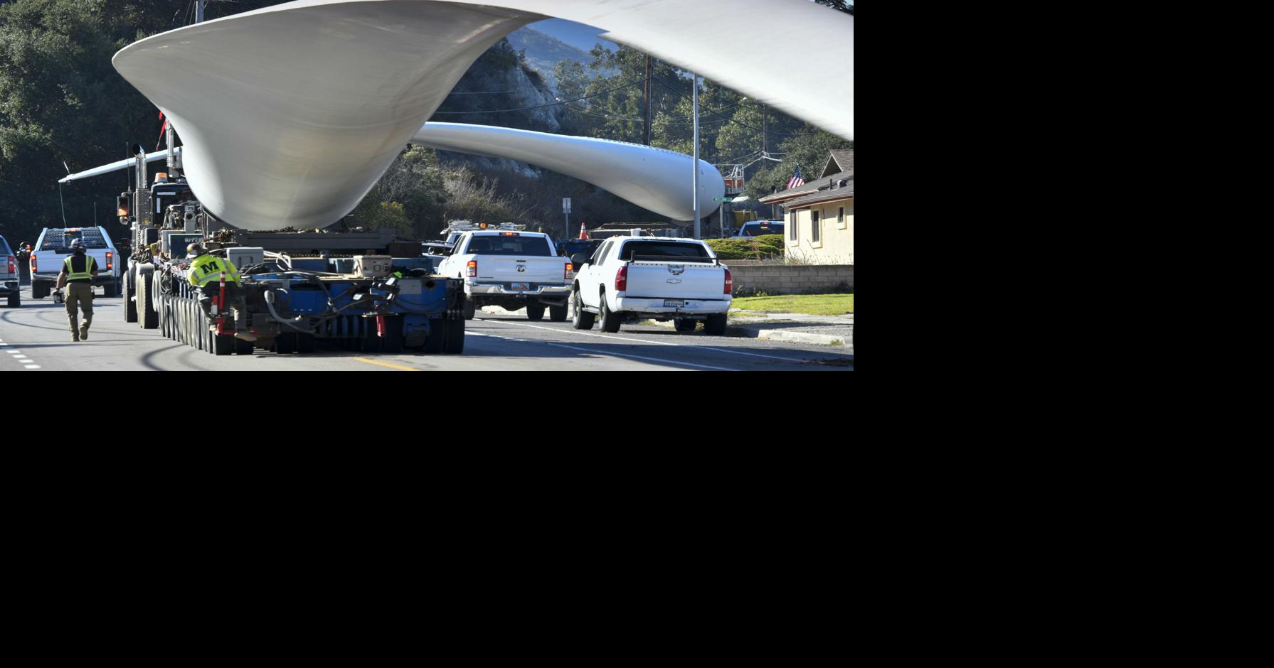 220-foot wind turbine blades parade through Lompoc | Local news ...