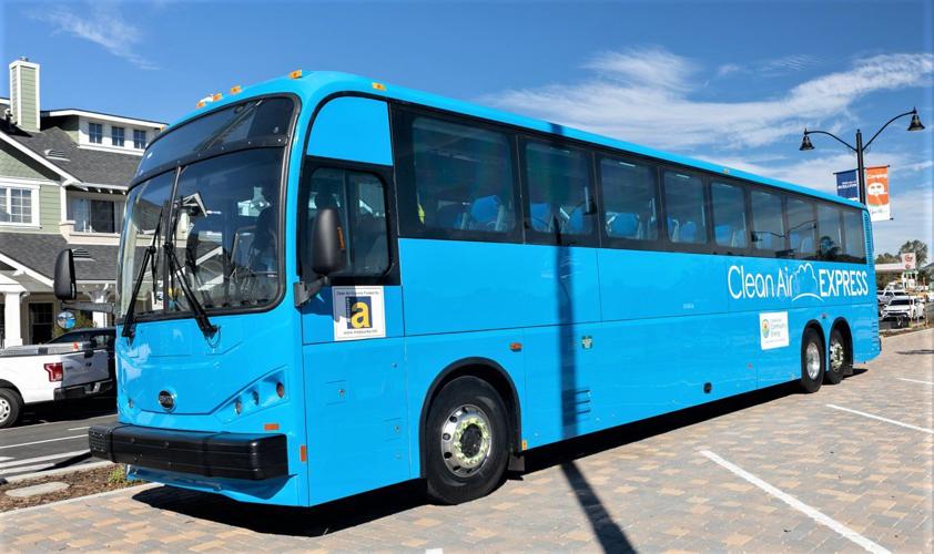 All-electric Clean Air Express commuter bus makes debut in Buellton ...