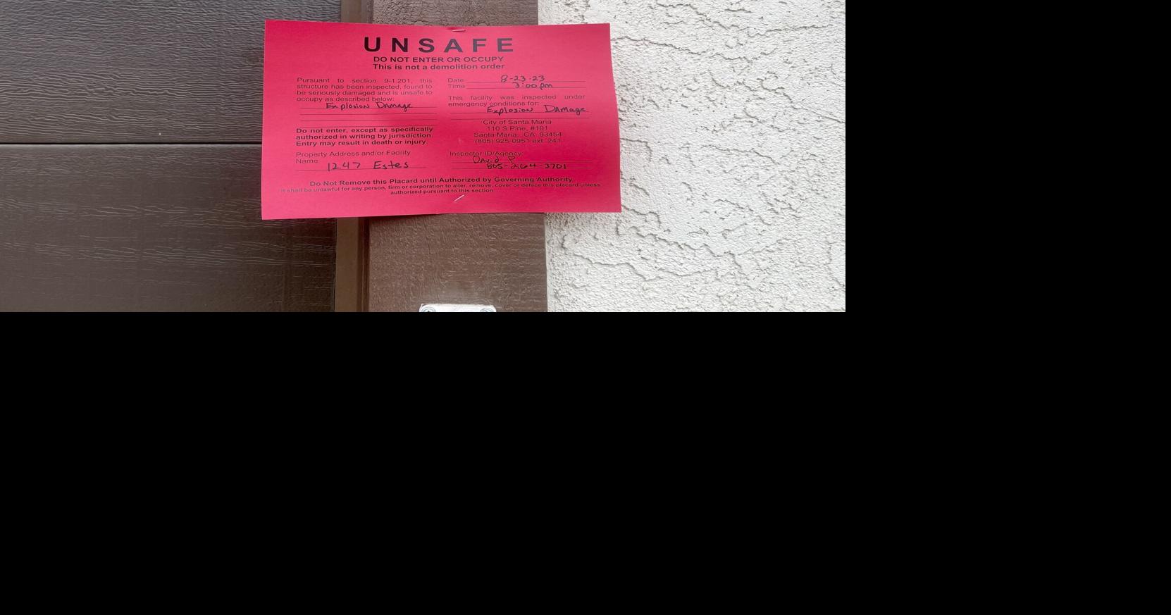 Eight Santa Maria homes red-tagged following explosion | Local news ...