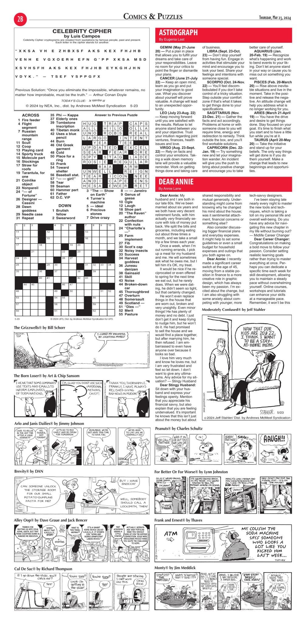Comics - Thursday, May 23, 2024 | Daily Comics And Puzzles ...