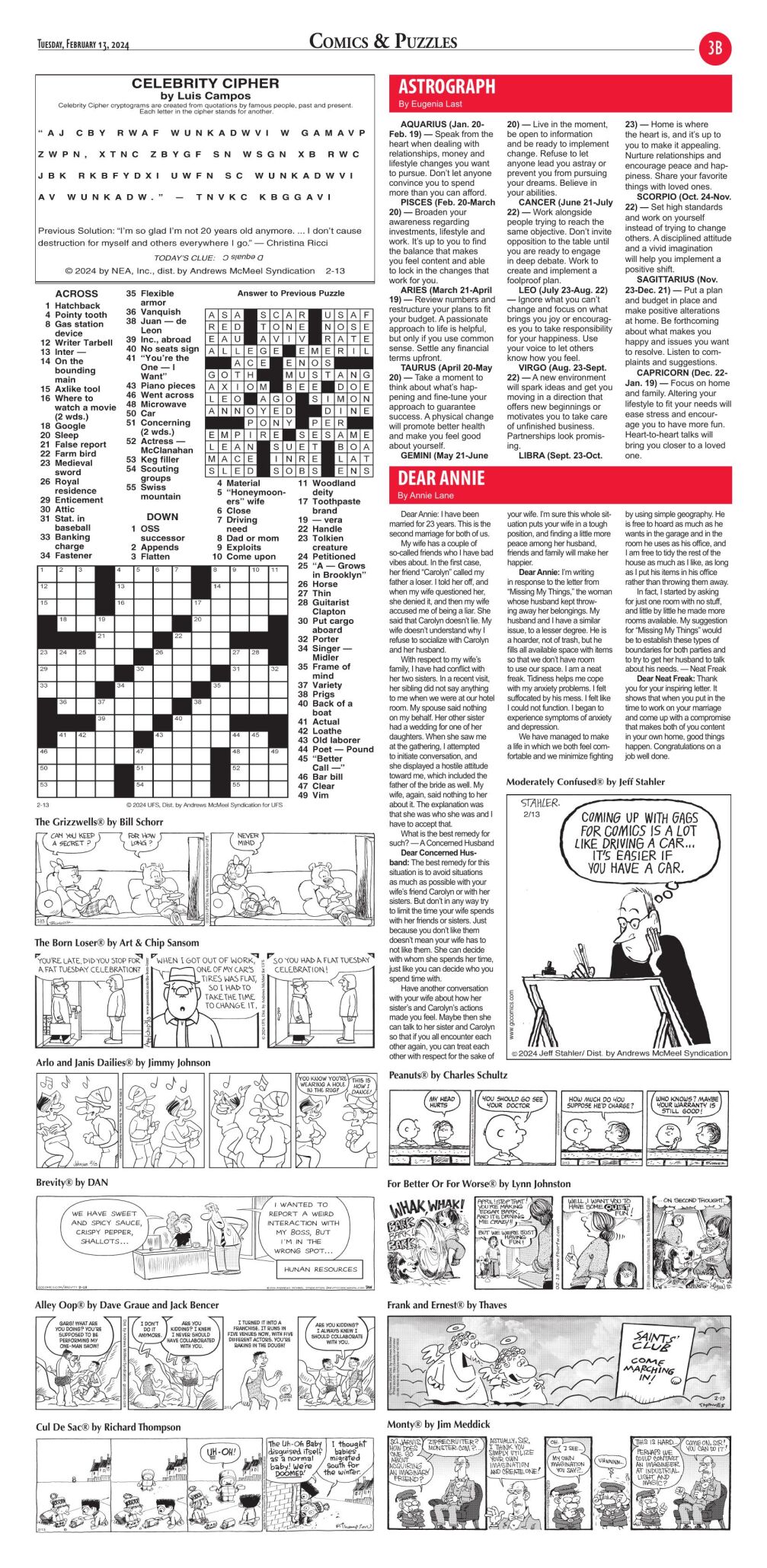 Comics - Tuesday, February 13, 2023 | Daily Comics And Puzzles ...