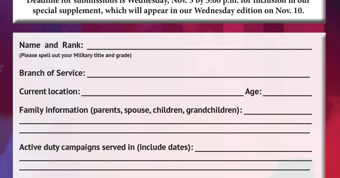 2021 Veterans Day Questionnaire | | tahlequahdailypress.com