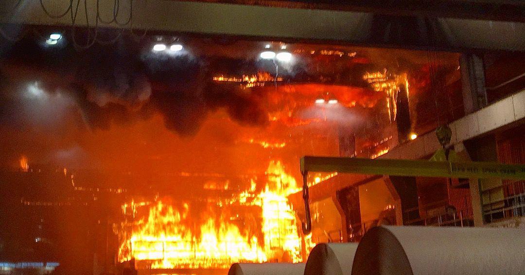 Crews fight fire at KapStone paper machine