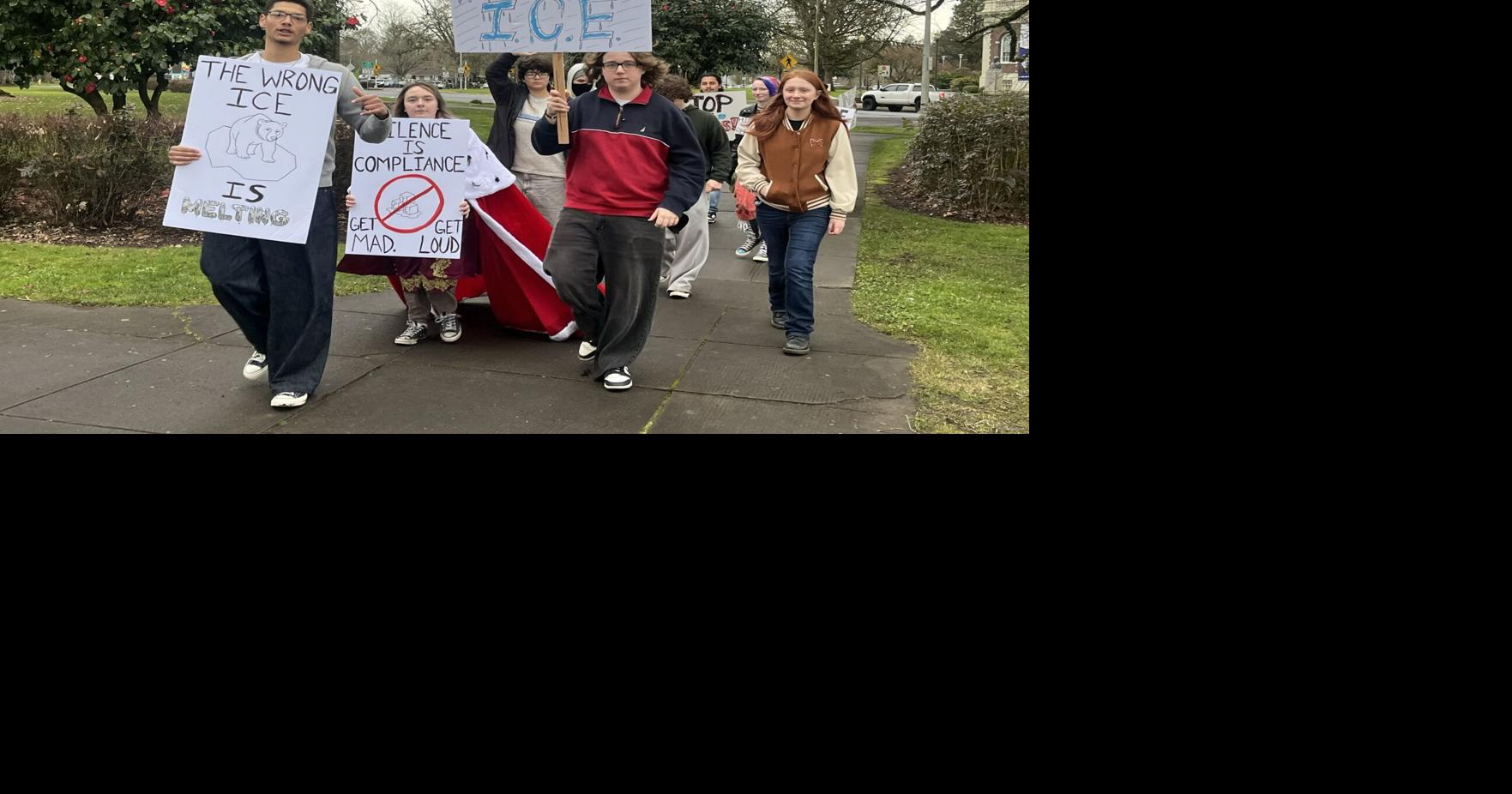 R.A. Long, Lower Columbia College students protest ICE