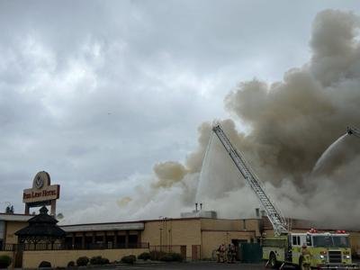 Part of Red Lion Hotel roof collapses during Kelso fire