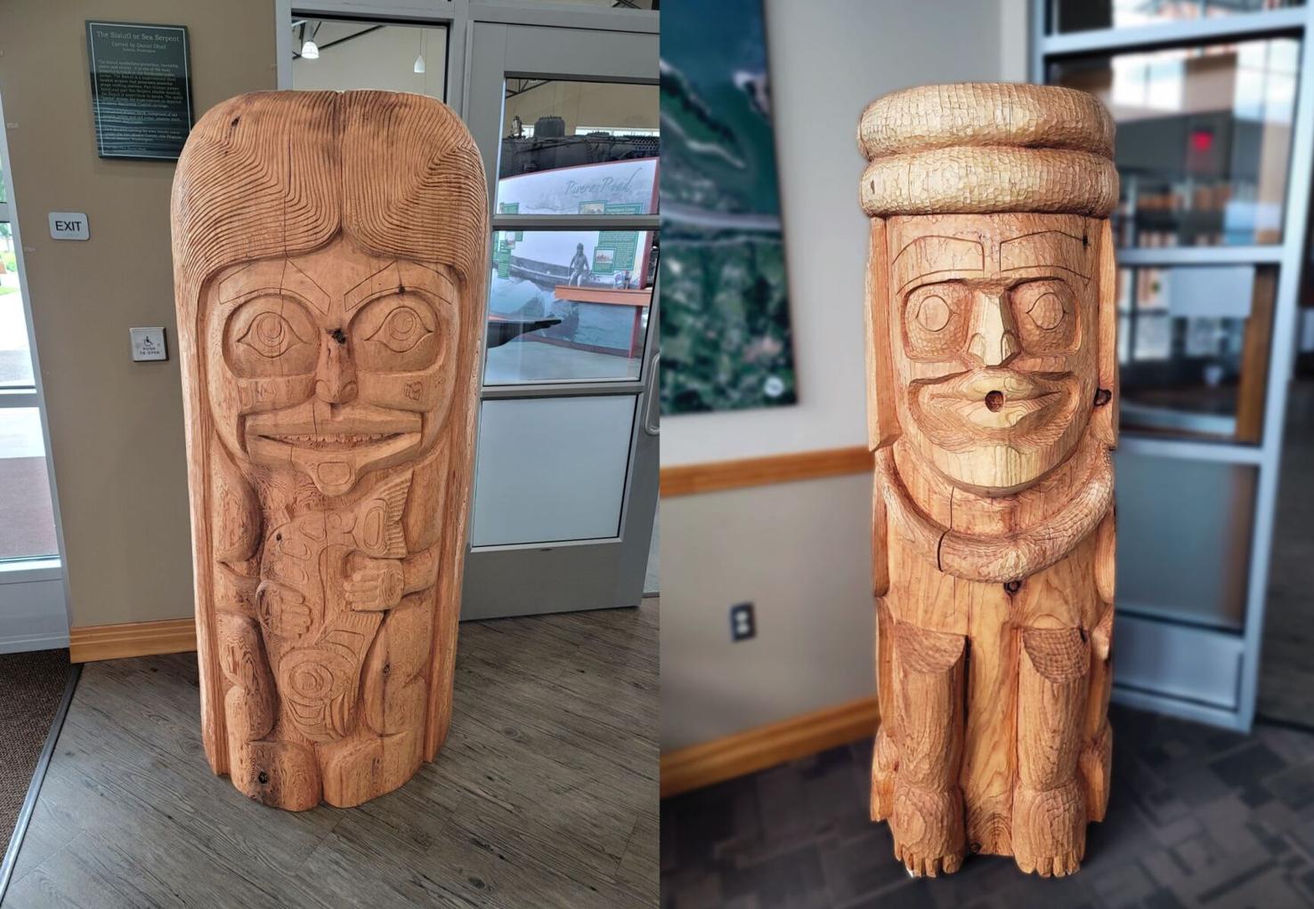 Restoration of the Port of Kalama's Lelooska totem poles underway
