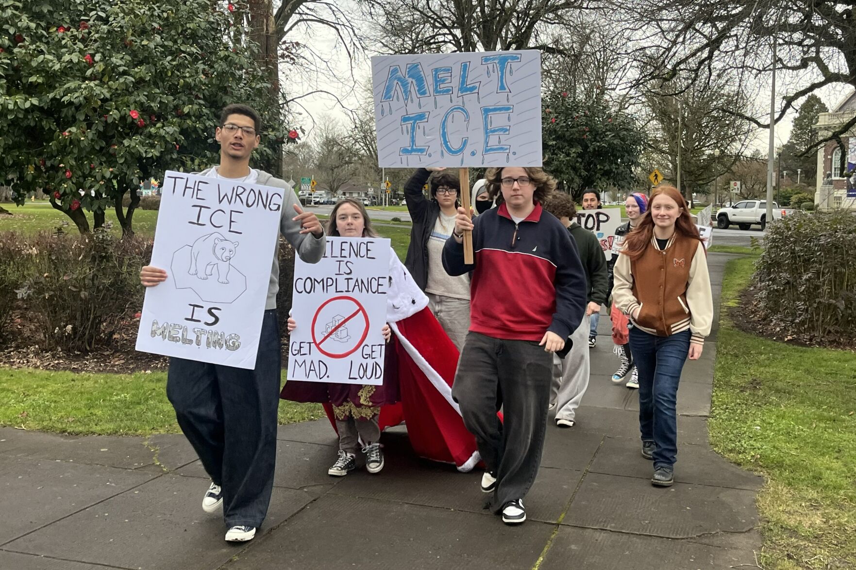 R.A. Long, Lower Columbia College students protest ICE