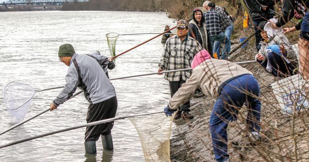 Last day of legal smelt dipping nets big crowd of fishermen