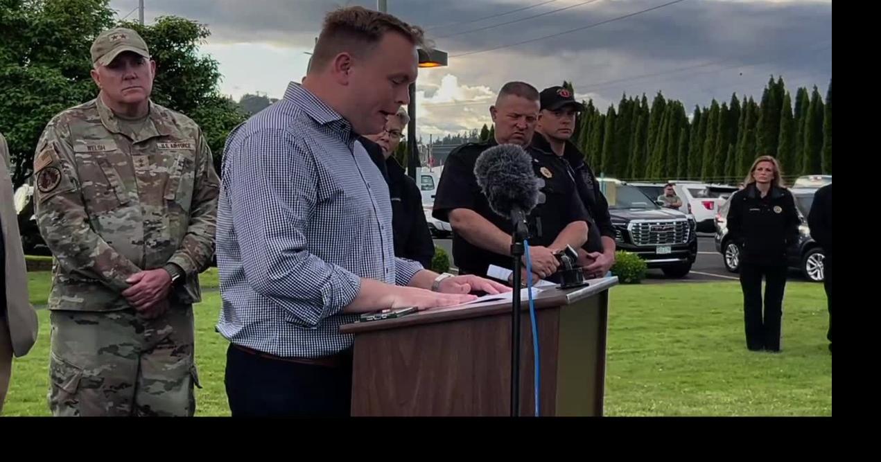 Mayor Eric Halvorson speaks after Nippon chemical spill