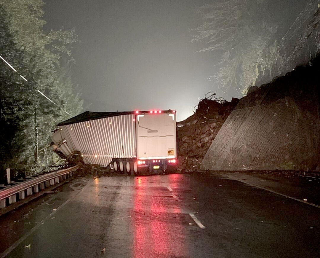 UPDATE: Landslide causes road closures on US Highway 30