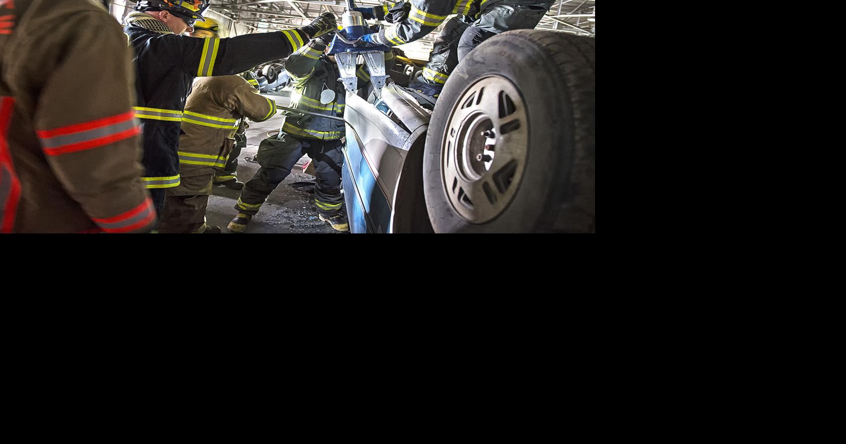 Cutting Cars: Firefighters practice accident rescues