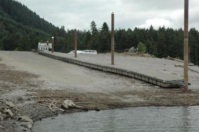 Swift Reservoir boat ramp high and dry