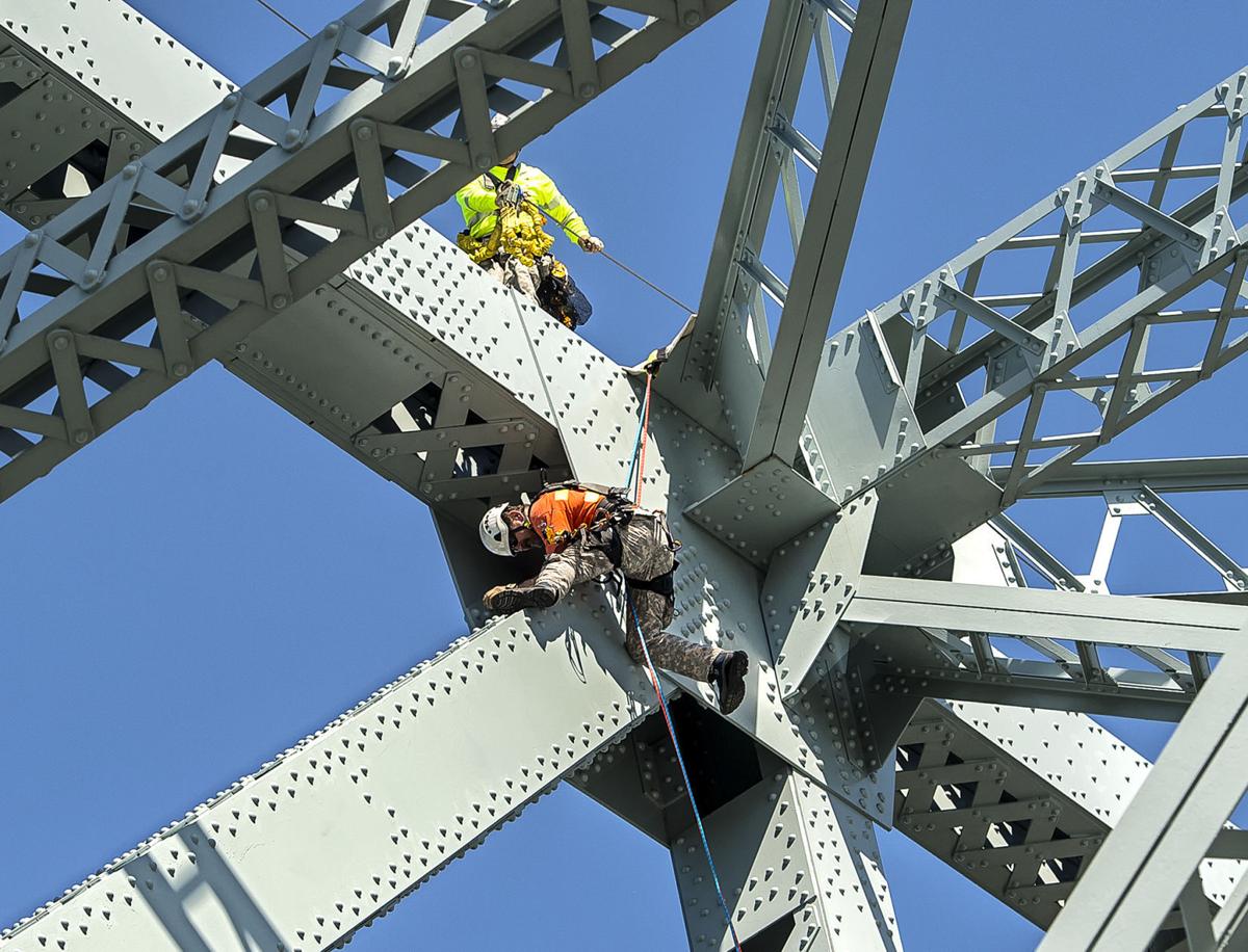 WSDOT inspectors scale great heights at Lewis and Clark Bridge