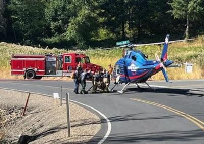 Motorcyclist airlifted after crash in Kalama