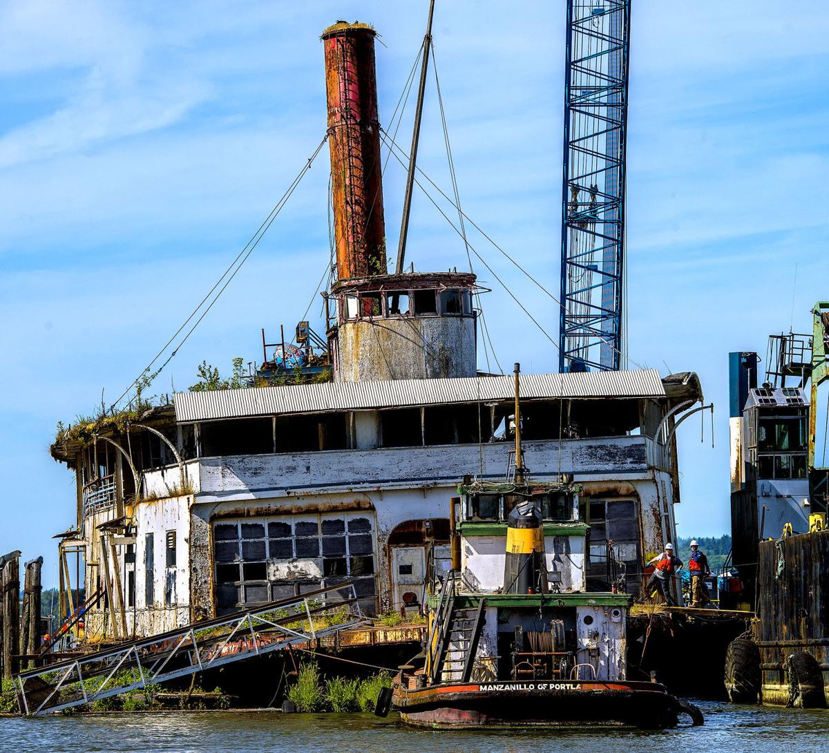 Coast Guard cleanup continues on Goble vessels