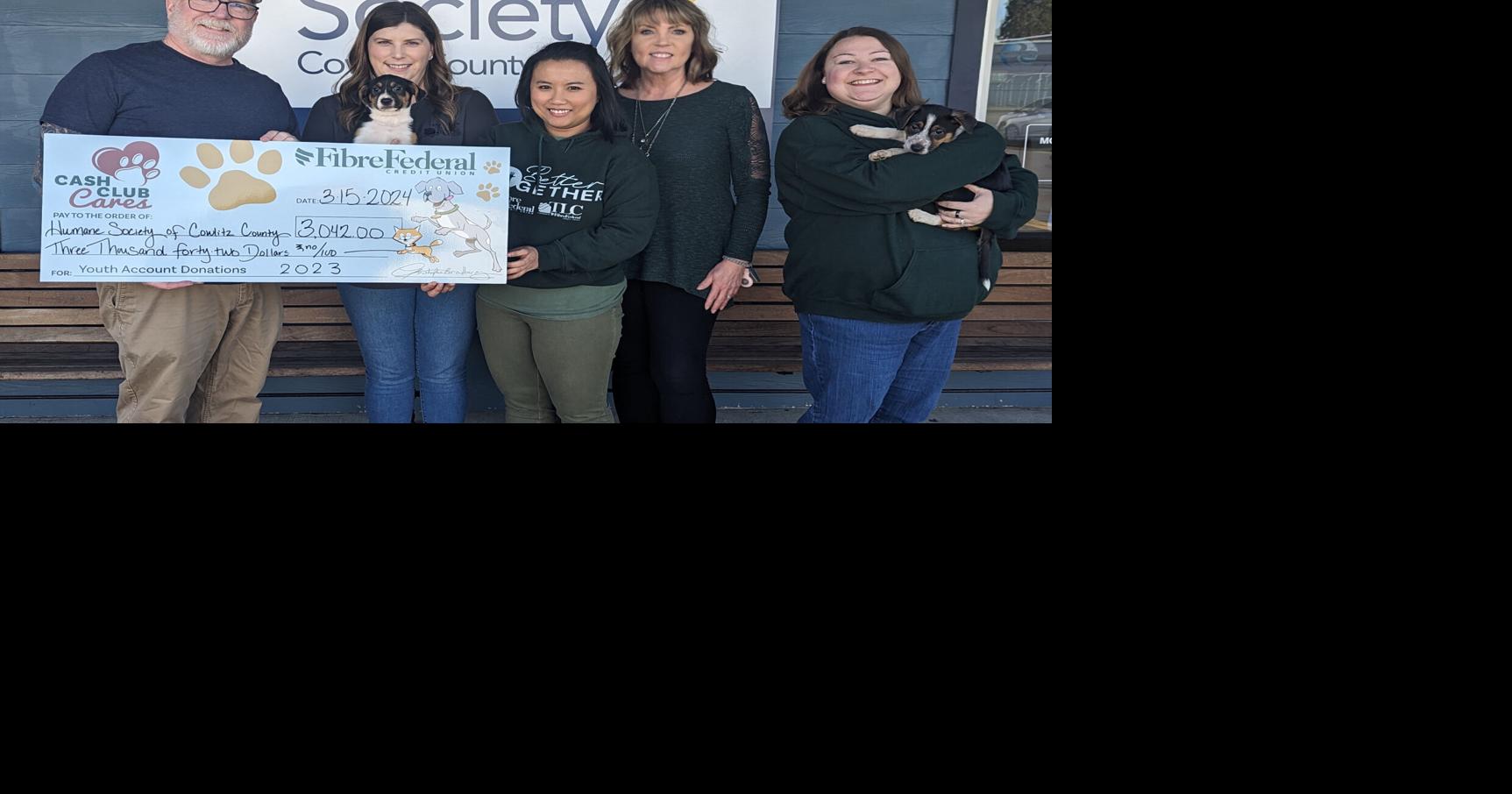 Fibre Federal donates $3K to Cowlitz County Humane Society