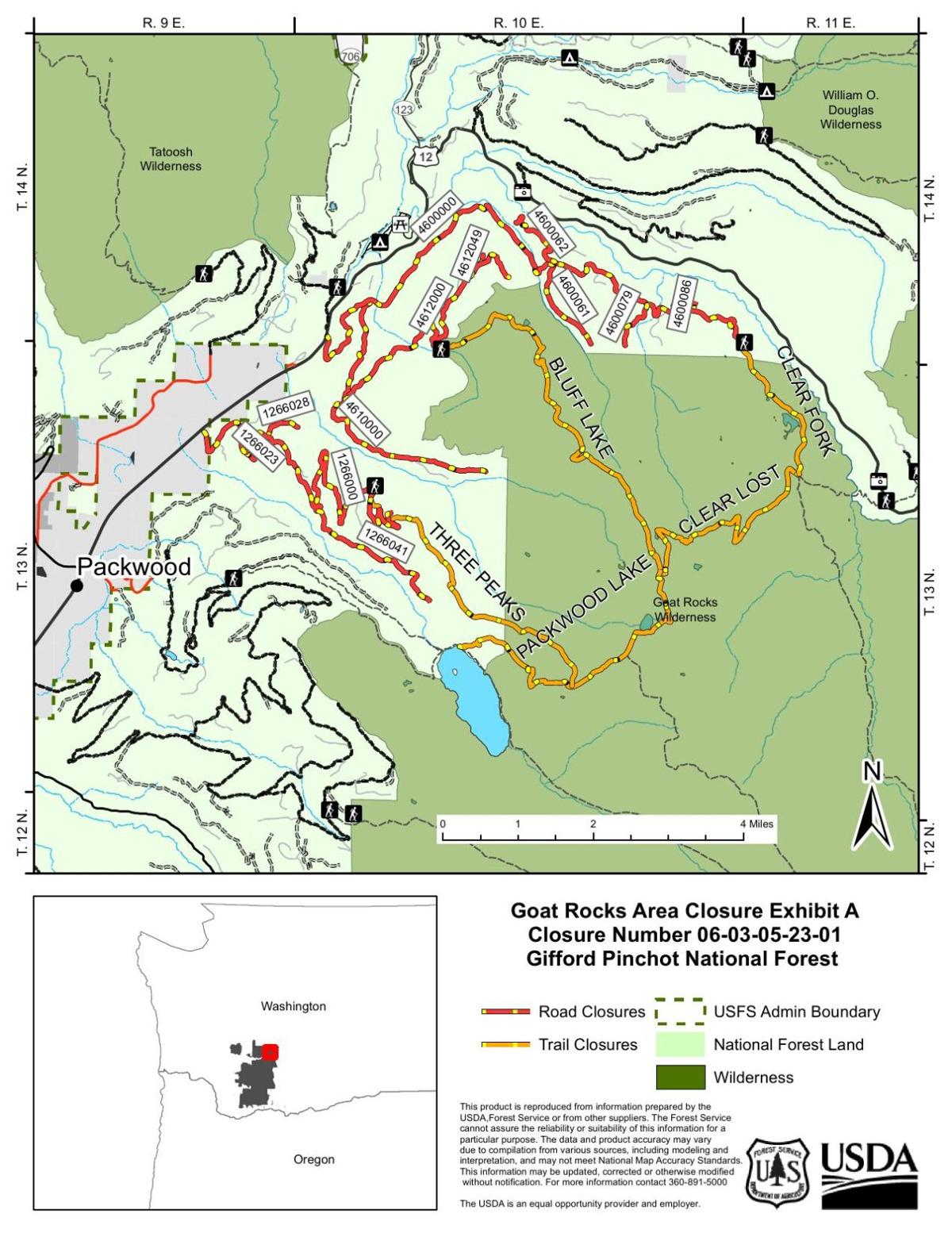 Forest Service opens areas around Packwood Lake closed by Goat Rocks Fire