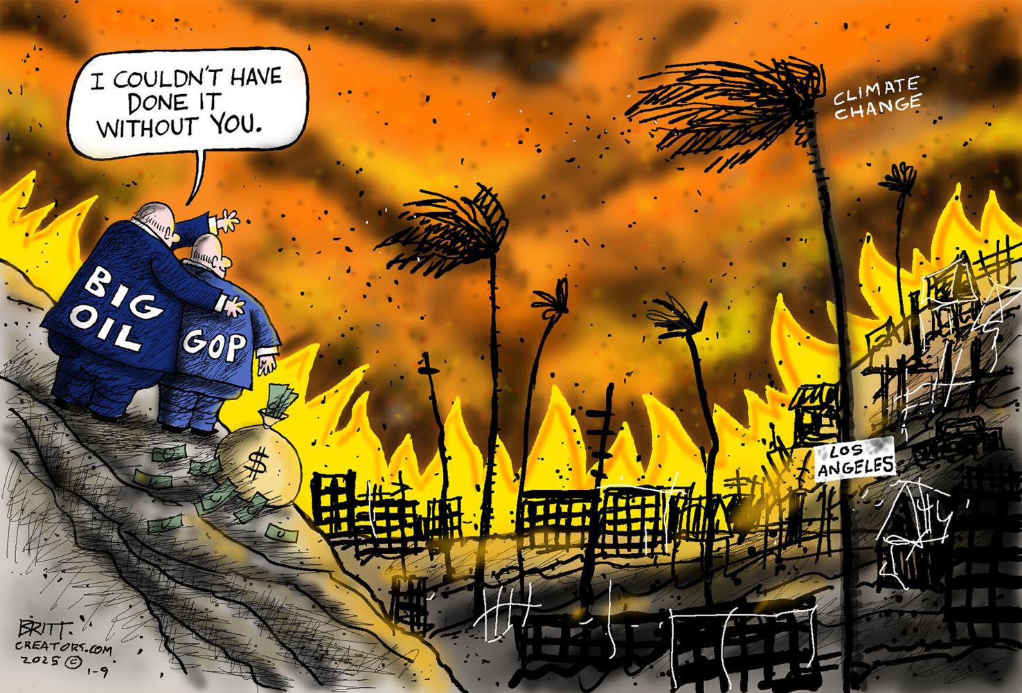 8 political cartoons lament California's wildfires