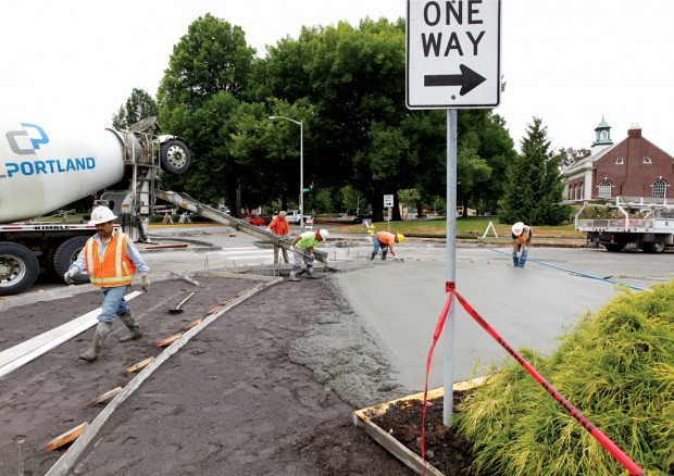 Civic Center traffic circle reopens Monday as a roundabout