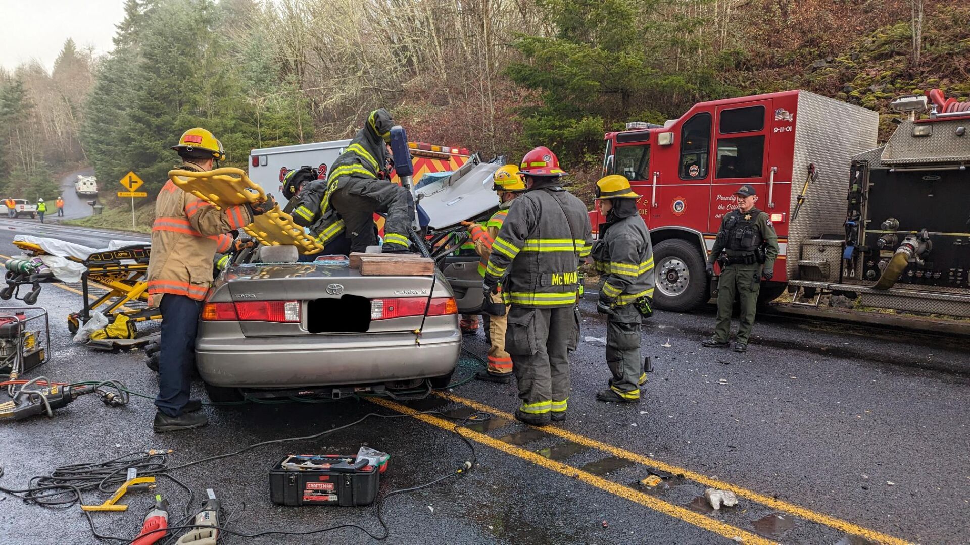 UPDATE: Head-on crash on Ocean Beach Highway sends two to hospital