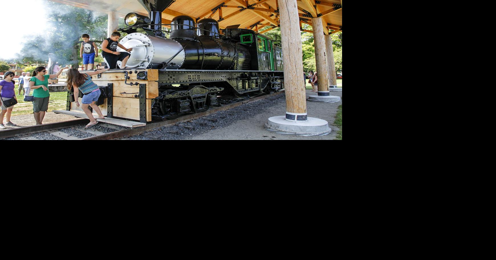 Drug arrest near the Longview library, Shay locomotive