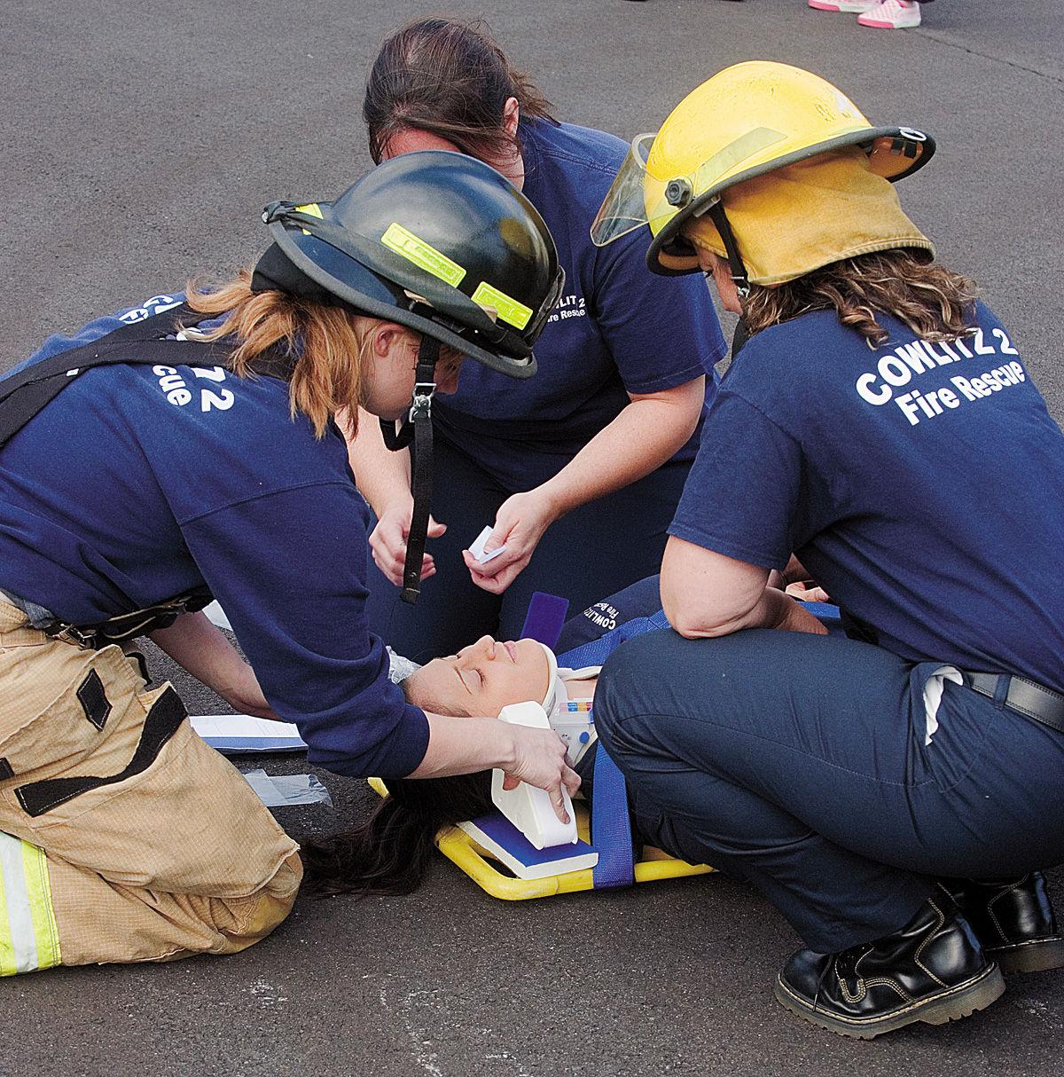 Firefighters, Life Flight crew practice coordinated responses at airport