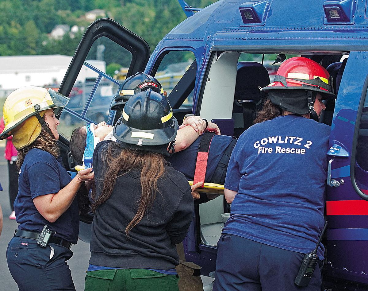 Firefighters, Life Flight crew practice coordinated responses at airport