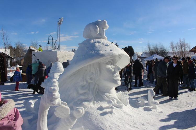 Snow sculptures will grace the Driggs Plaza until temps rise later this ...