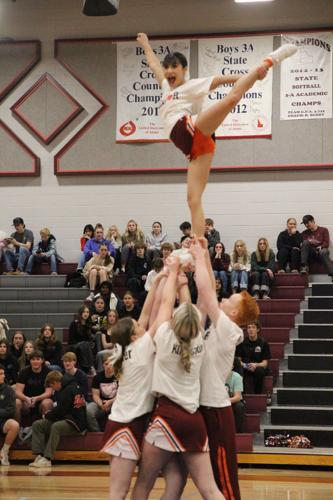 Teton High cheer squad highlights seniors at district game | Sports ...