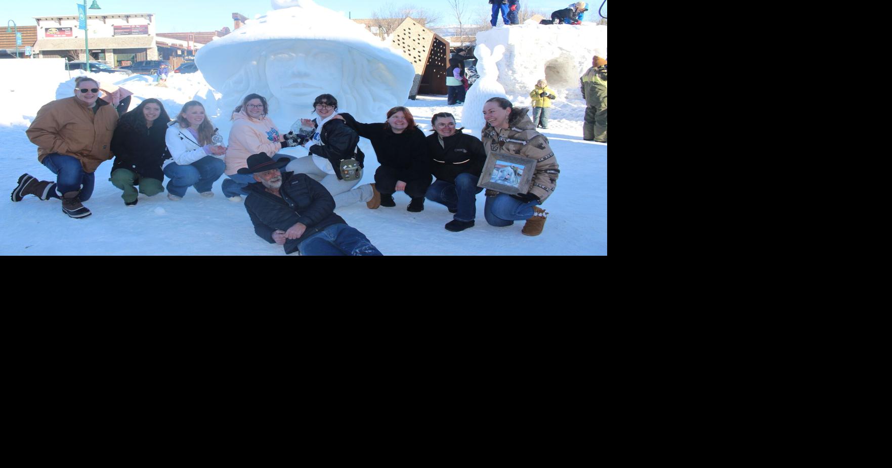 Snow sculptures will grace the Driggs Plaza until temps rise later this ...