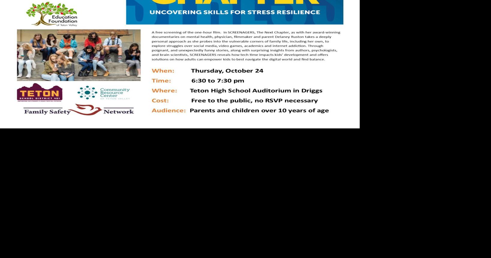 Screenagers: The Next Chapter showing Oct. 24, free to the public | News | tetonvalleynews.net