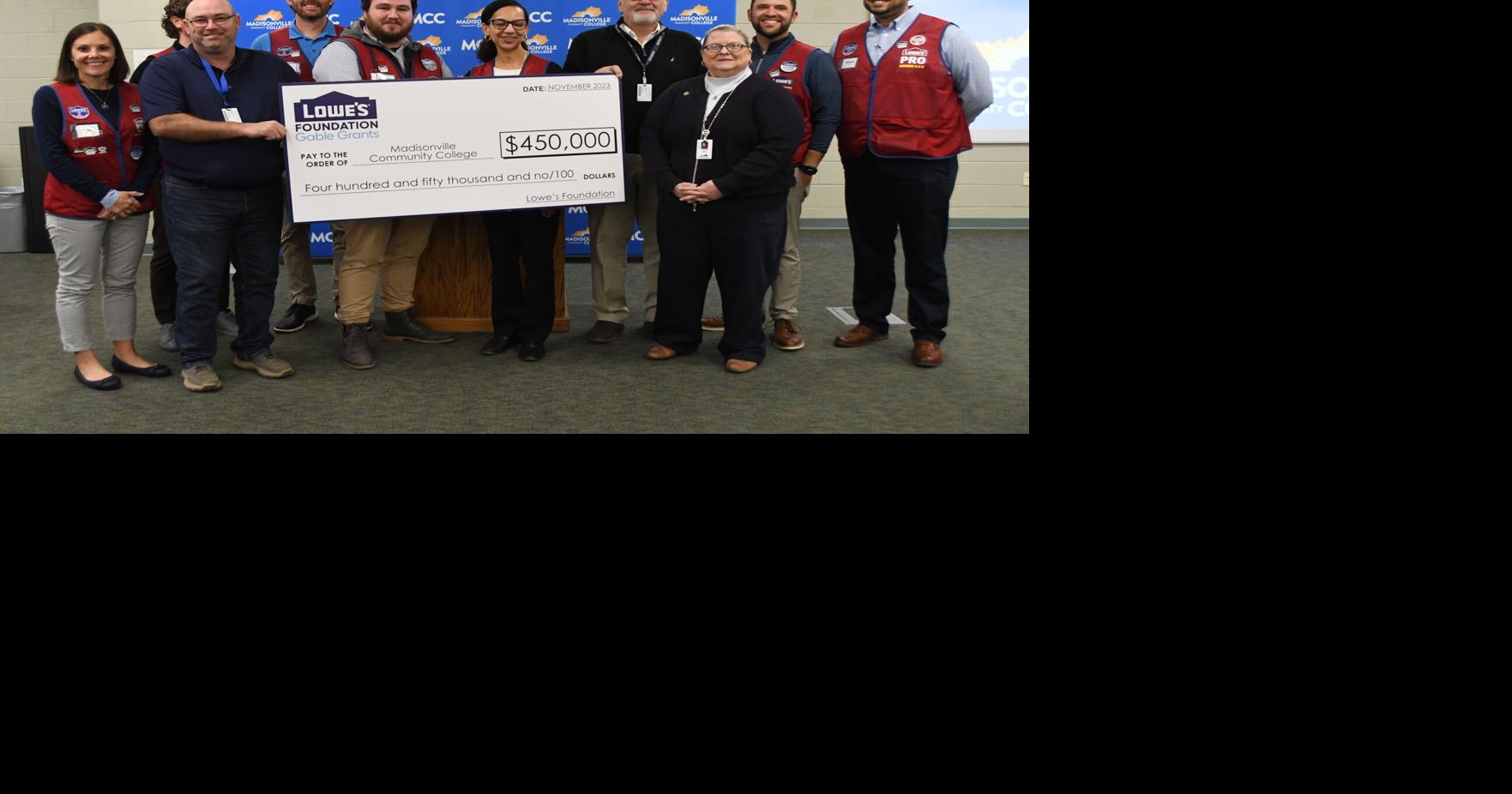 Lowe's Foundation presented check to MCC | Local News | the-messenger.com