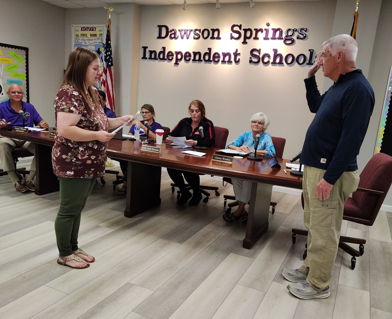 Dillingham sworn in as new member of DS BOE | Dawson Springs Progress ...