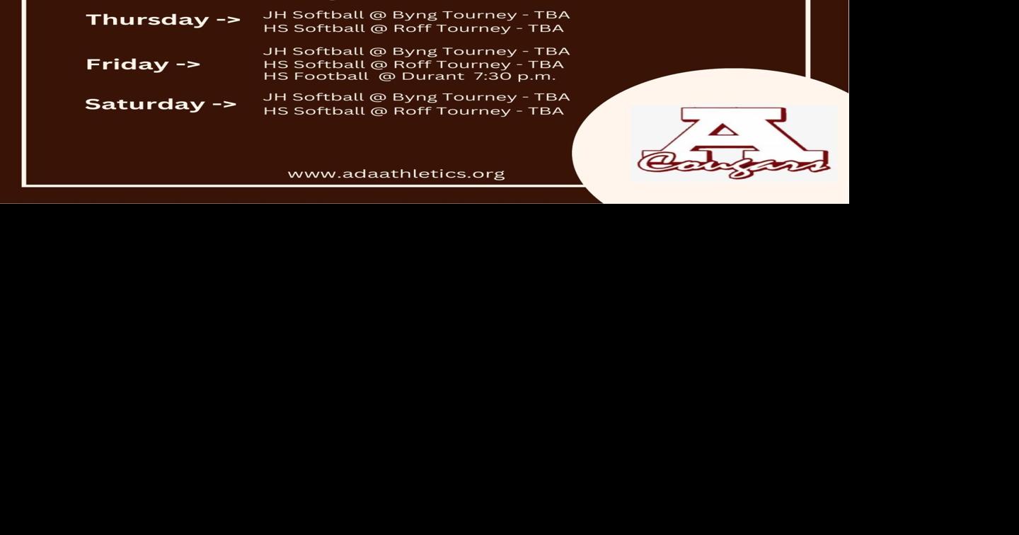 Weekly Sports Schedules | Sports | theadanews.com