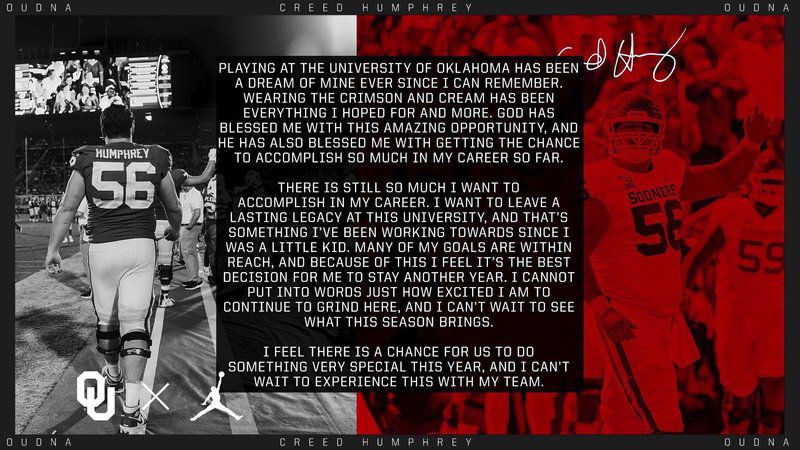 Creed Humphrey will return to OU football team | Local Sports ...