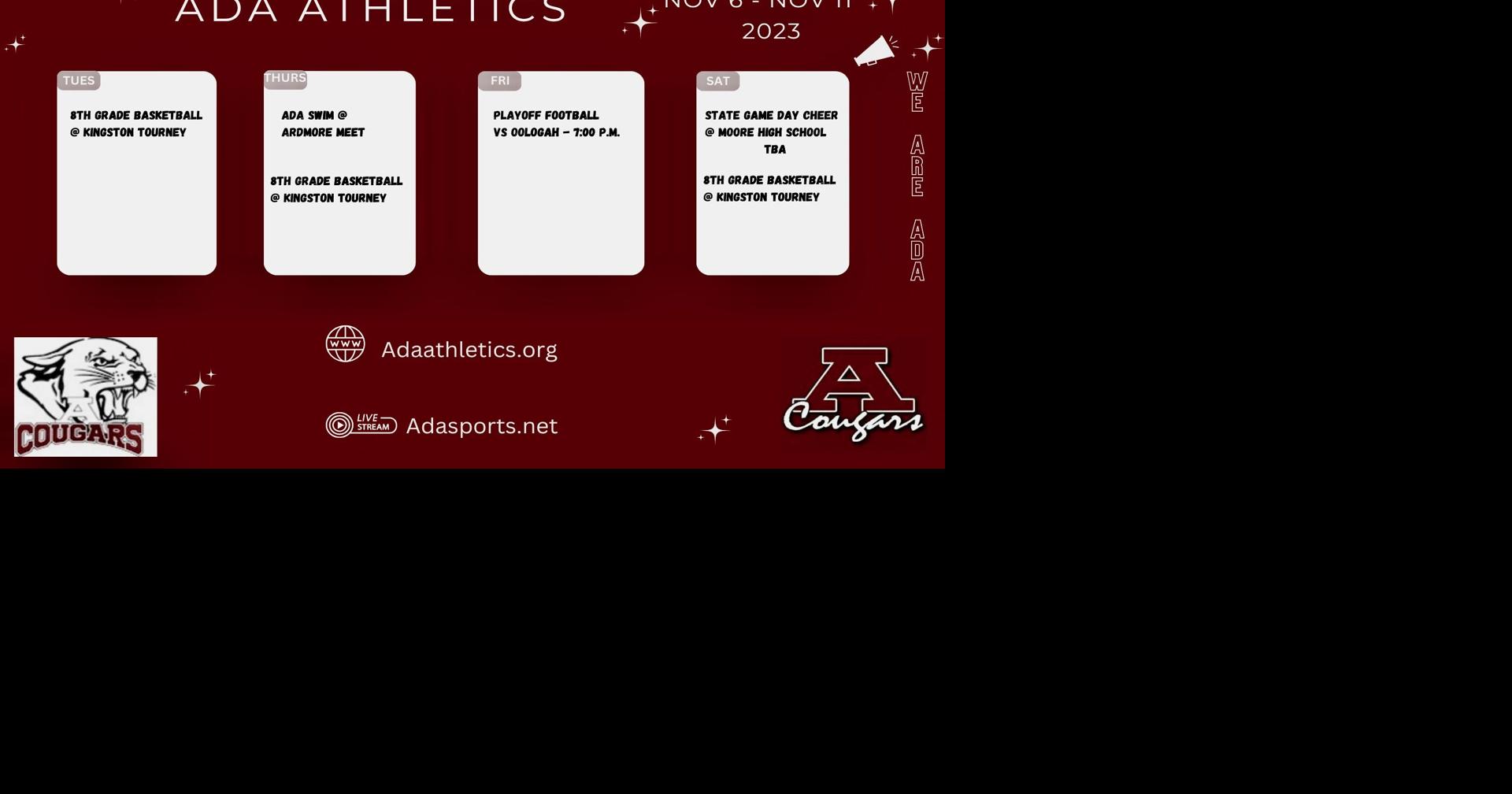 Weekly Sports Schedules | | theadanews.com