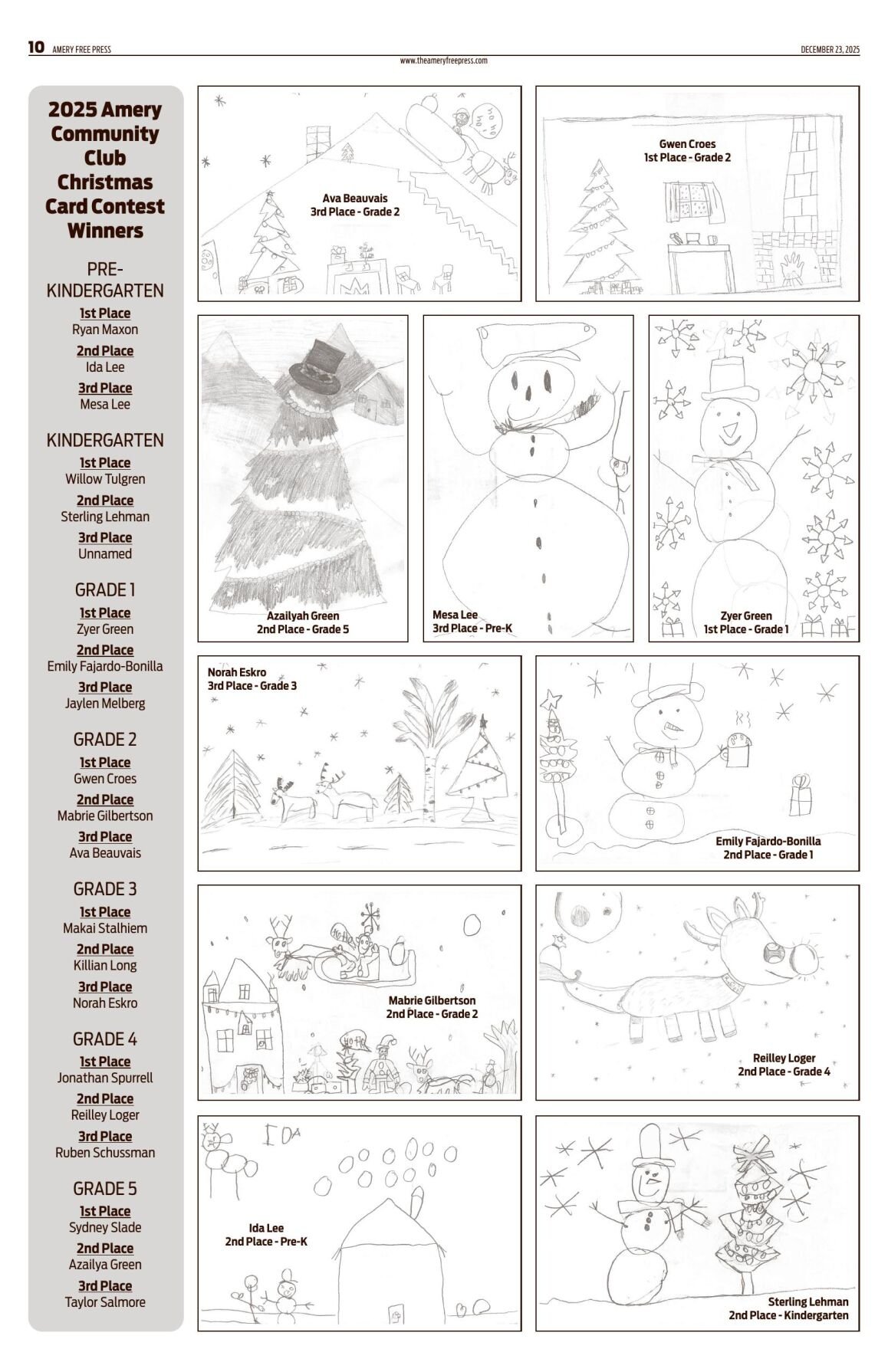 2025 Christmas Card Contest Winners | News | theameryfreepress.com